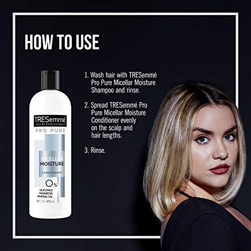 TRESemmé Pro Pure Conditioner For Daily Moisture Micellar Moisture Silicone Free, 16 Fl Oz (Pack of 4)