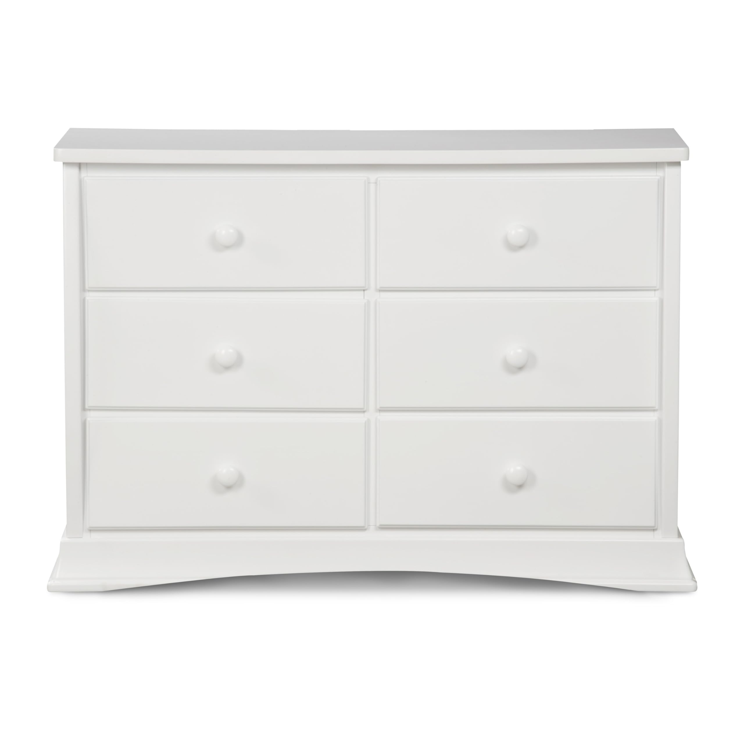 Delta Children Bentley Six Drawer Dresser, White, 49" width x 19" depth x 33.50" height
