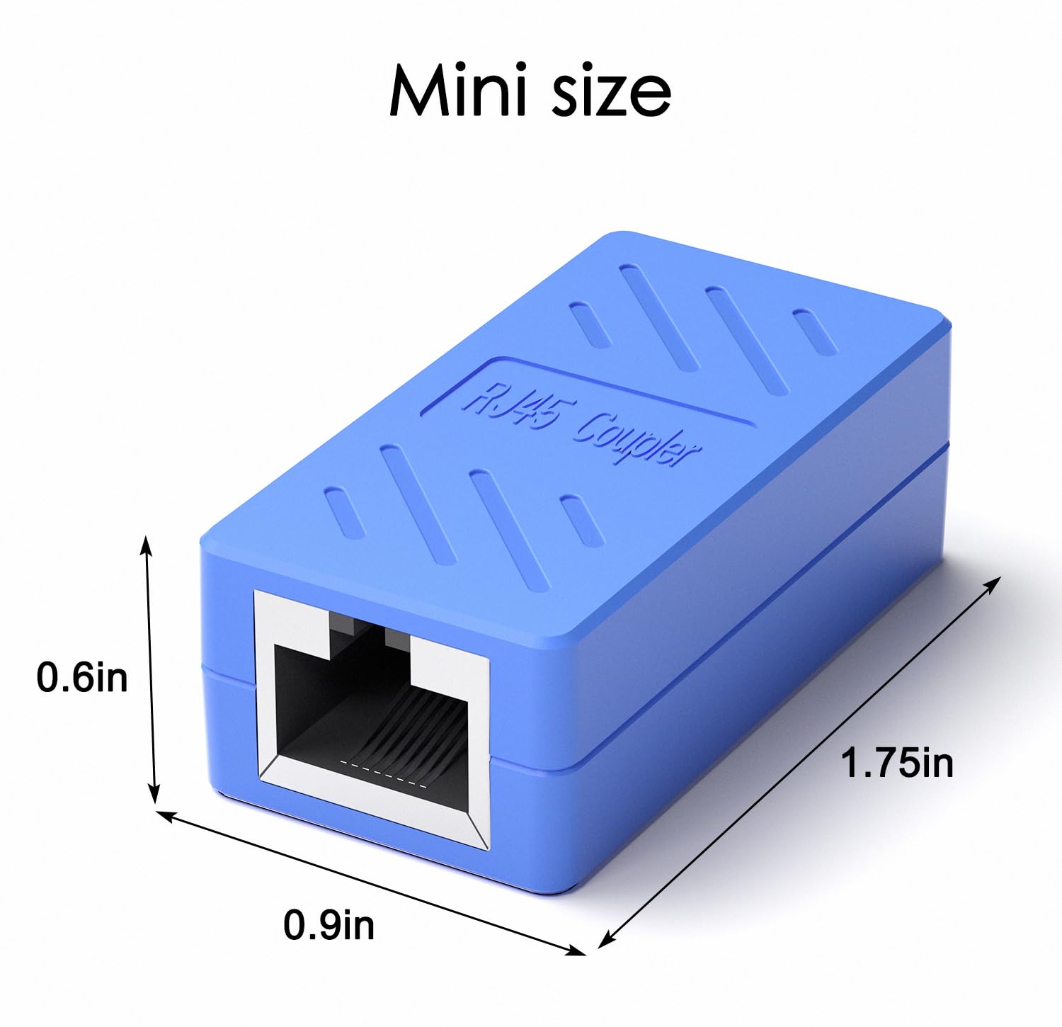ZUZONG RJ45 Coupler Ethernet Extension Connector, Cat7 Cat6 Cat5e Ethernet Coupler Female to Female(Blue 5 Pack)