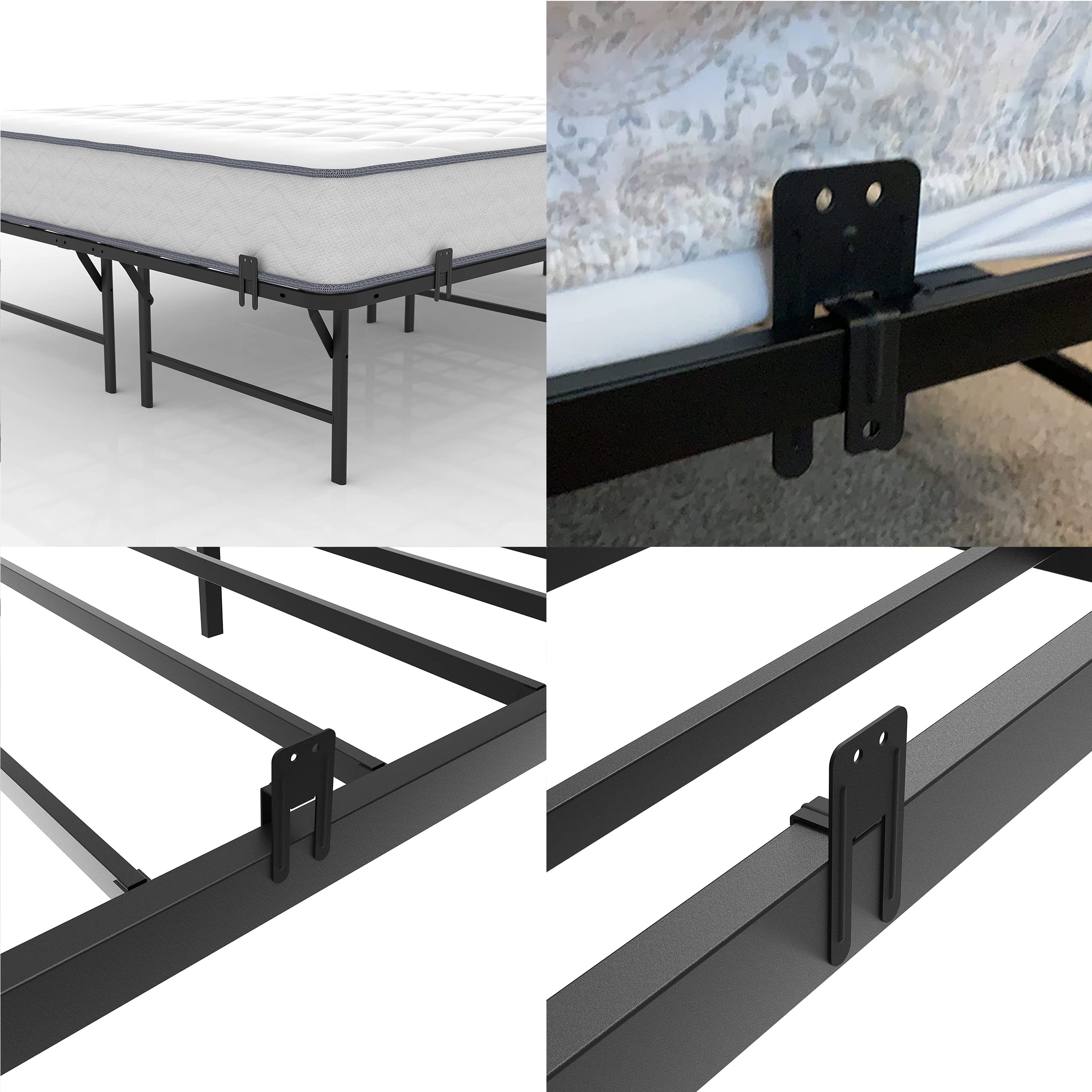 ZhouDaShu 6 PCS Non Slip Mattress Gripper, Mattress Slide Stopper, Mattress Holder in Place, Mattress Retainer Bar for Metal Bed Frames, Keep Mattress from Sliding(0.98 Inch(2.5cm))