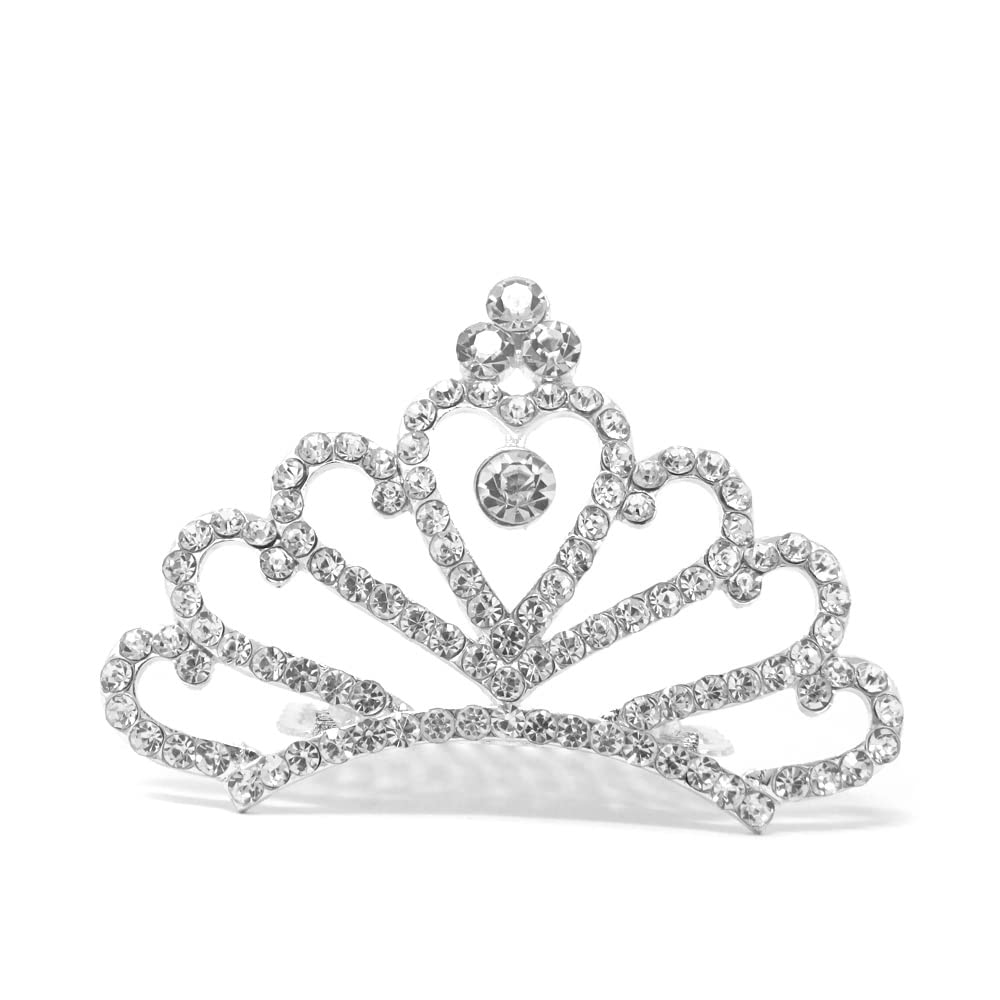 Honbay Princess Tiara Comb, Flower Girls Crystal Rhinestone Crown Hair Comb Hair Accessories