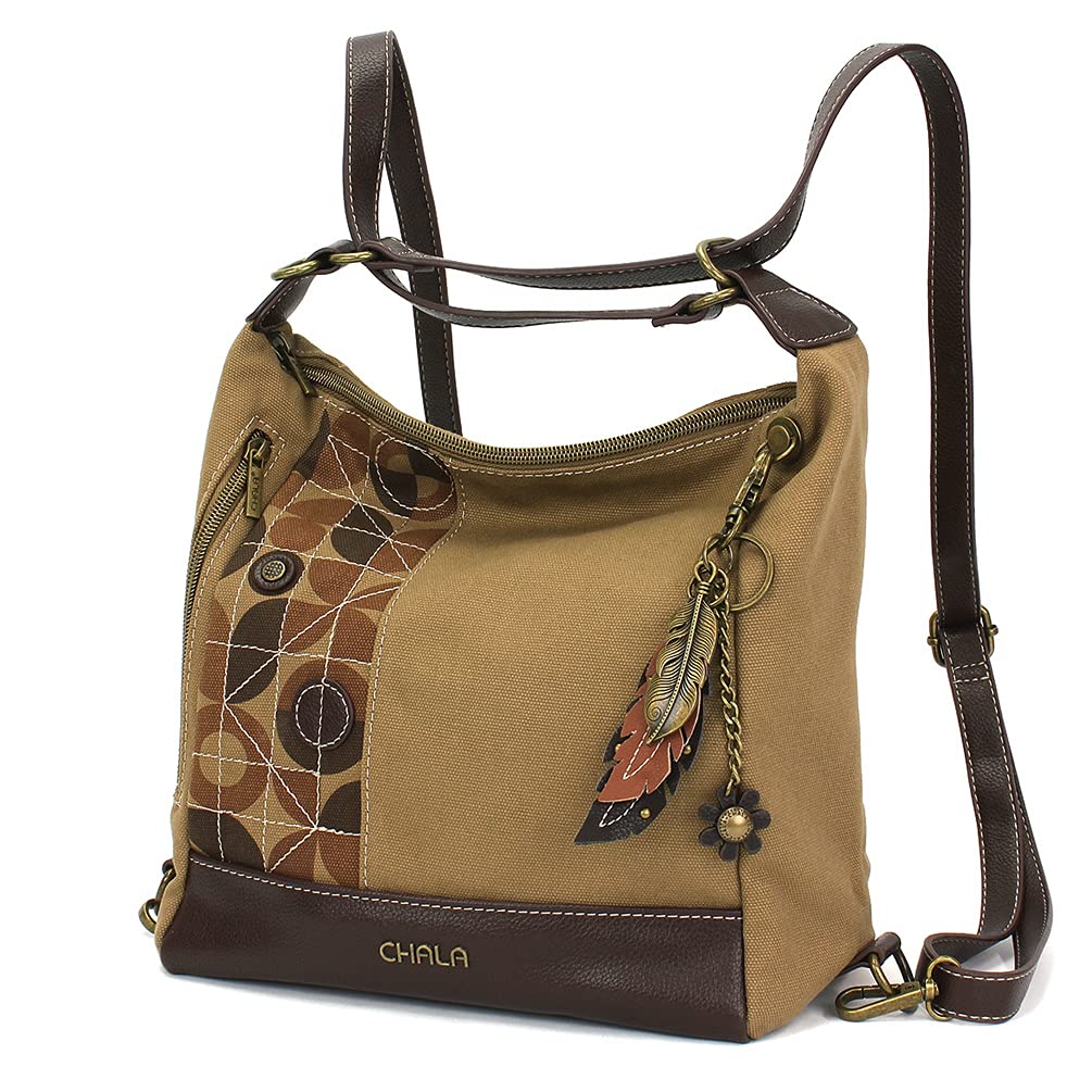 CHALA Retro Convertible Purse - Metal Feather - Olive