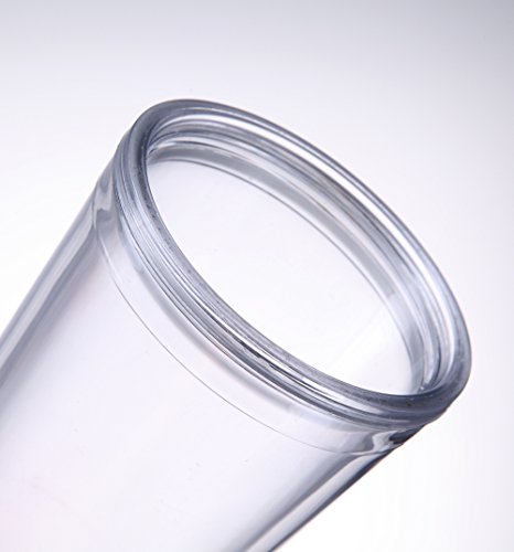 Cupture Classic 12 Insulated Double Wall Tumbler Cup with Lid, Reusable Straw & Hello Name Tags - 16 oz, Bulk Pack (Clear)