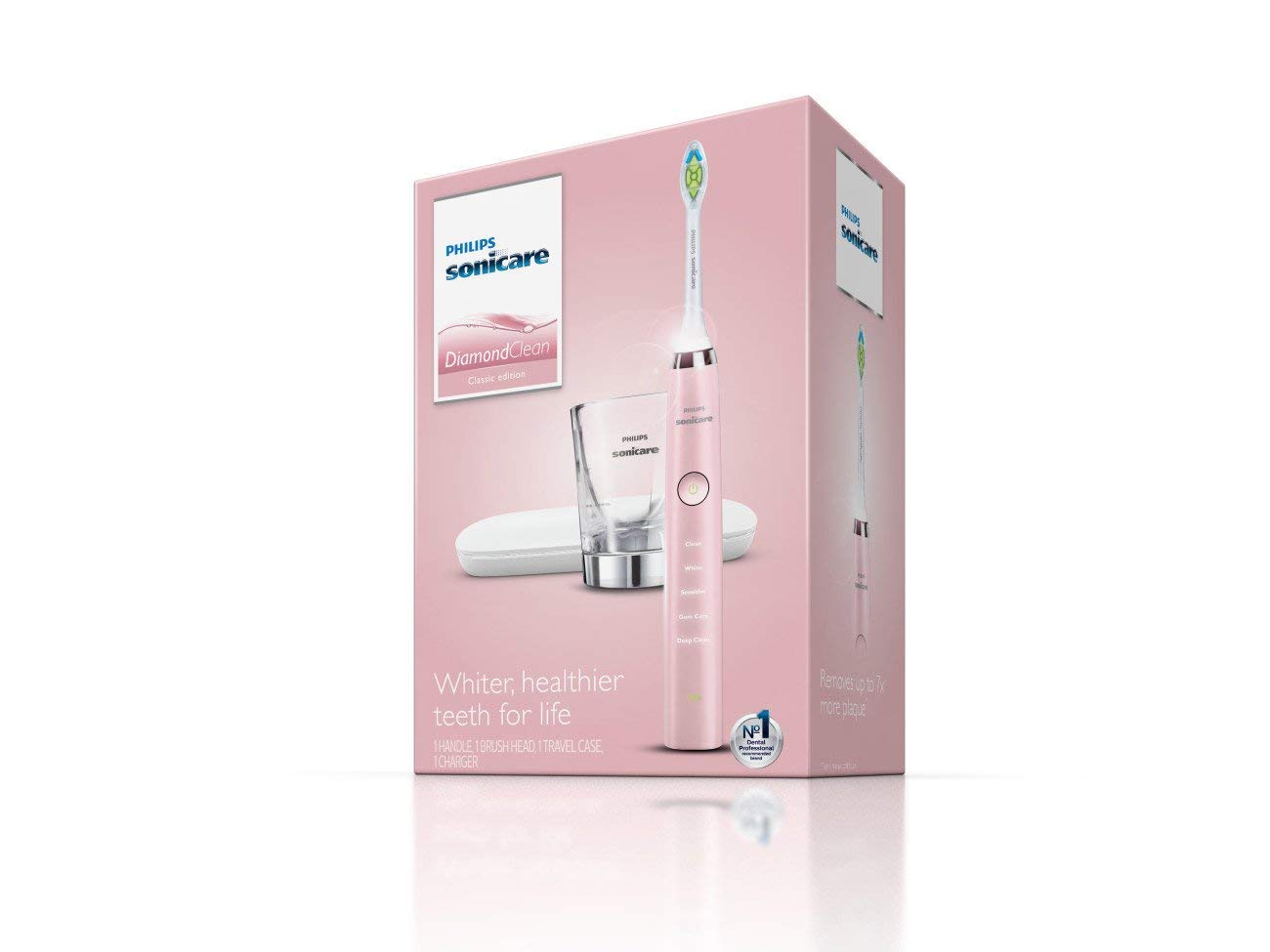 Philips Sonicare Diamondclean Classic Rechargeable Electric Power Toothbrush, Pink, HX9361/69