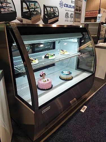 EMKK 18 Cu.Ft. 47.2''L Commercial Countertop Refrigerator, Display Refrigerator Pastry Display Case w/LED Lighting Automatic Defrosting Air-cooling Rear Sliding Door for Cafe Restaurant, ETL Certified