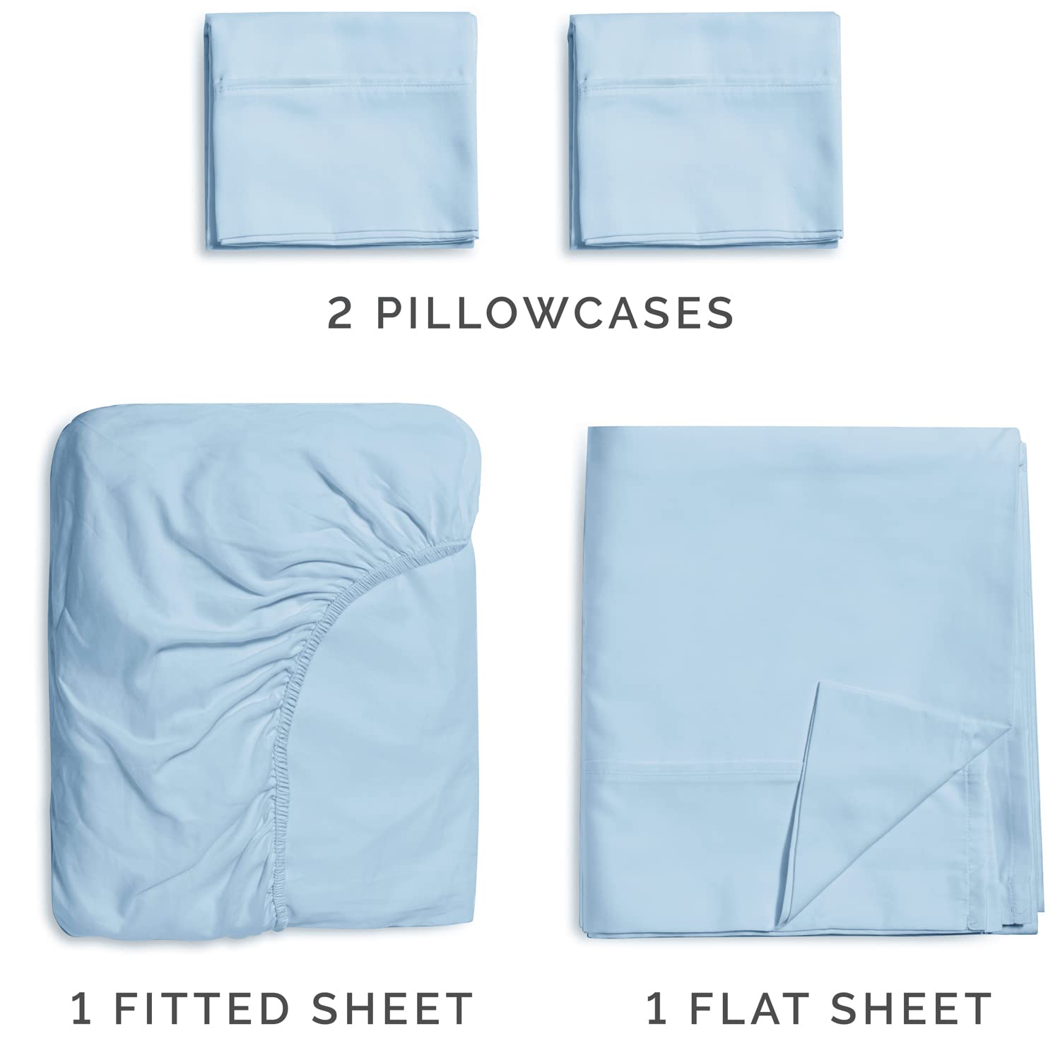 400 Thread Count Cotton - King Size Sheet Set - 100% Cotton Sheets - 400-Thread-Count - Sateen Cotton - Deep Pocket Cotton Bed Sheets - Silky & Soft Cotton - Hotel Quality Cotton Sheet for King Beds