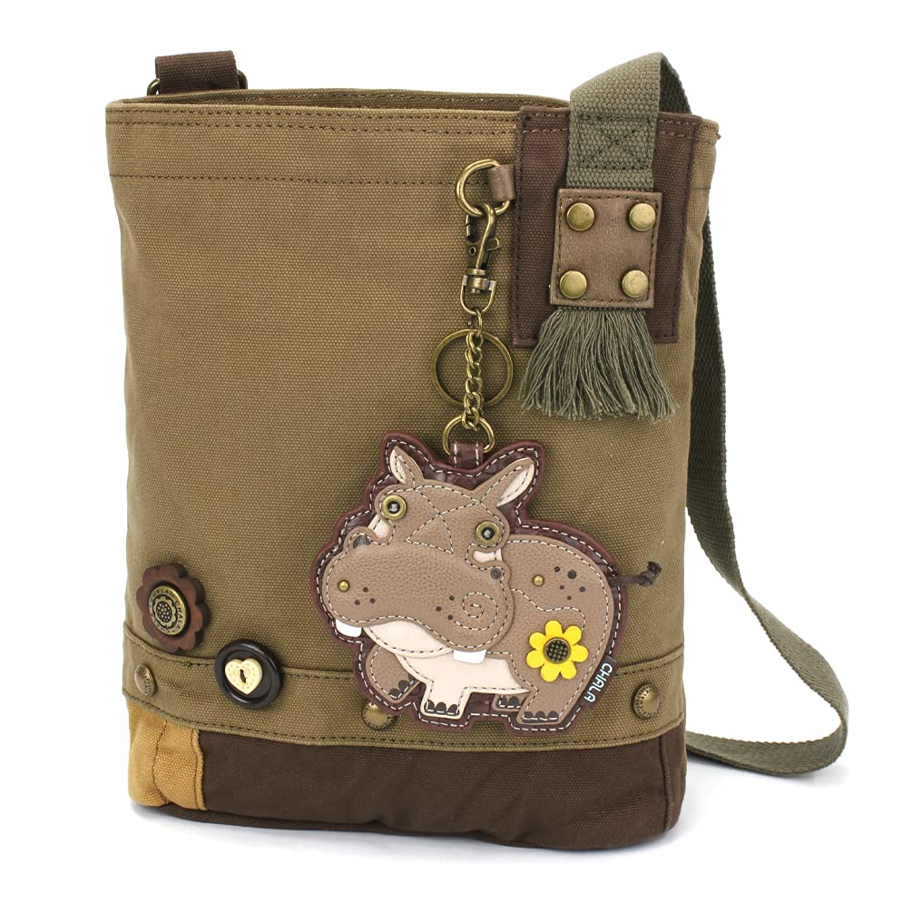 Chala Women Handbag Patch Crossbody - Hippo - Olive