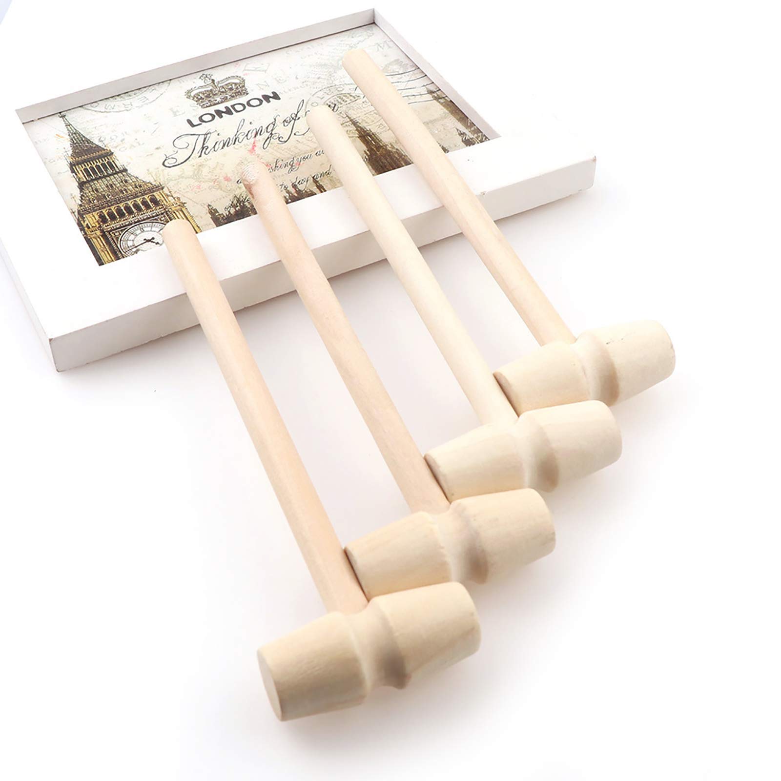 WUWEOT 60 Pack Mini Wooden Hammer Mallet, 5.6" Pounding Toy Educational Tool for Kids Boys Girls, Ideal for Cracking Seafood and Chocolate