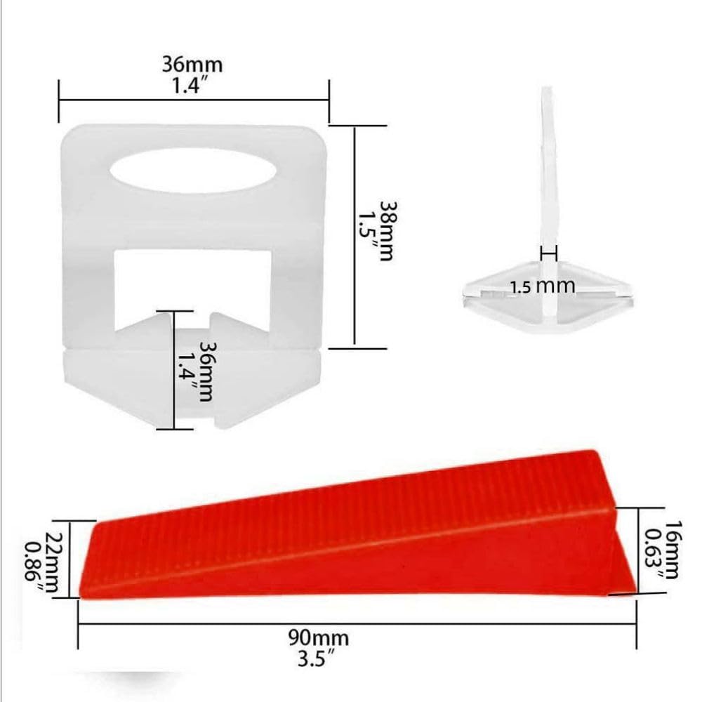 401 PCS Tile Leveling System with Tile Plier Kit, 300 PCS Tile Spacers Clips and 100 Pcs Reusable Wedges Tile Tools for Professional Stone Installation (1/16” Tile Spacers)