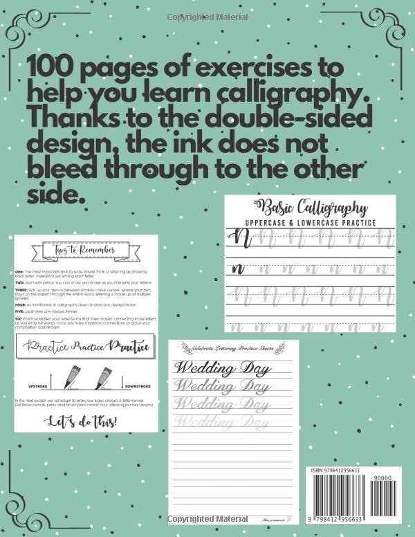 Calligraphy Workbook: Practice Paper Caligraphy Notebook for Beginners | Daily Easy Creative Handwriting Cursive Art | Pages with Simple Worksheets | Alphabets with Pretty Letters | Hand Writing Book