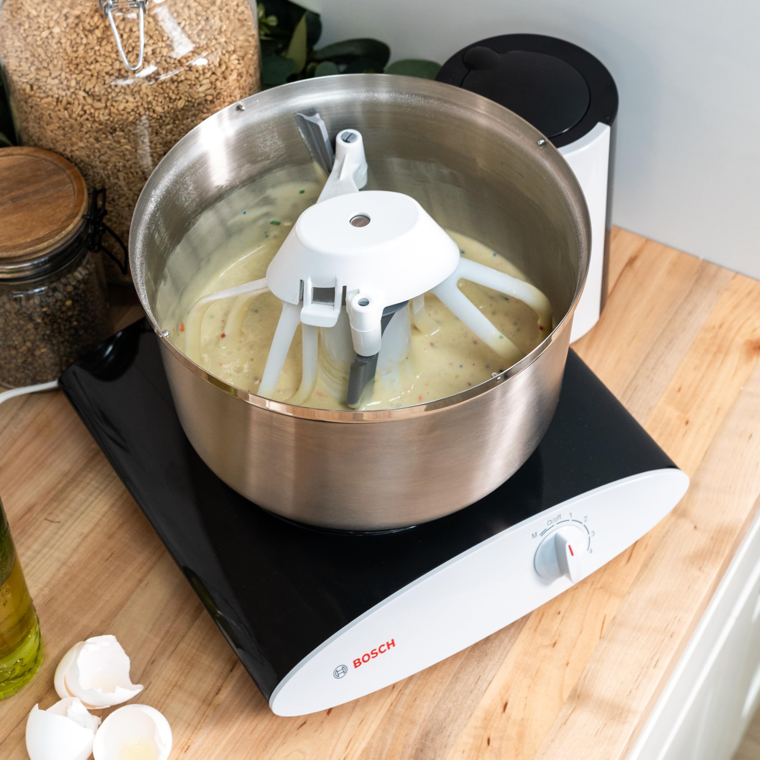 Bosch Universal Plus Stand Mixer - Black - Baker's Package with Additional Baking Attachments and Stainless Steel Bowl