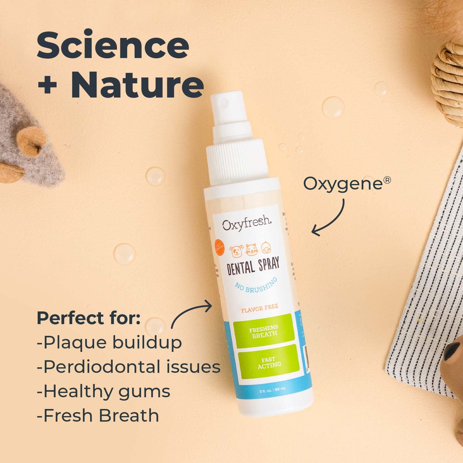 Oxyfresh Advanced Pet Dental Spray β Instant Pet Fresh Breath: Easiest No Brushing Pet Dental Solution for Dogs and Cats β Best Way to Fight Pet Plaque, Keep Teeth & Gums Healthy. 8oz.