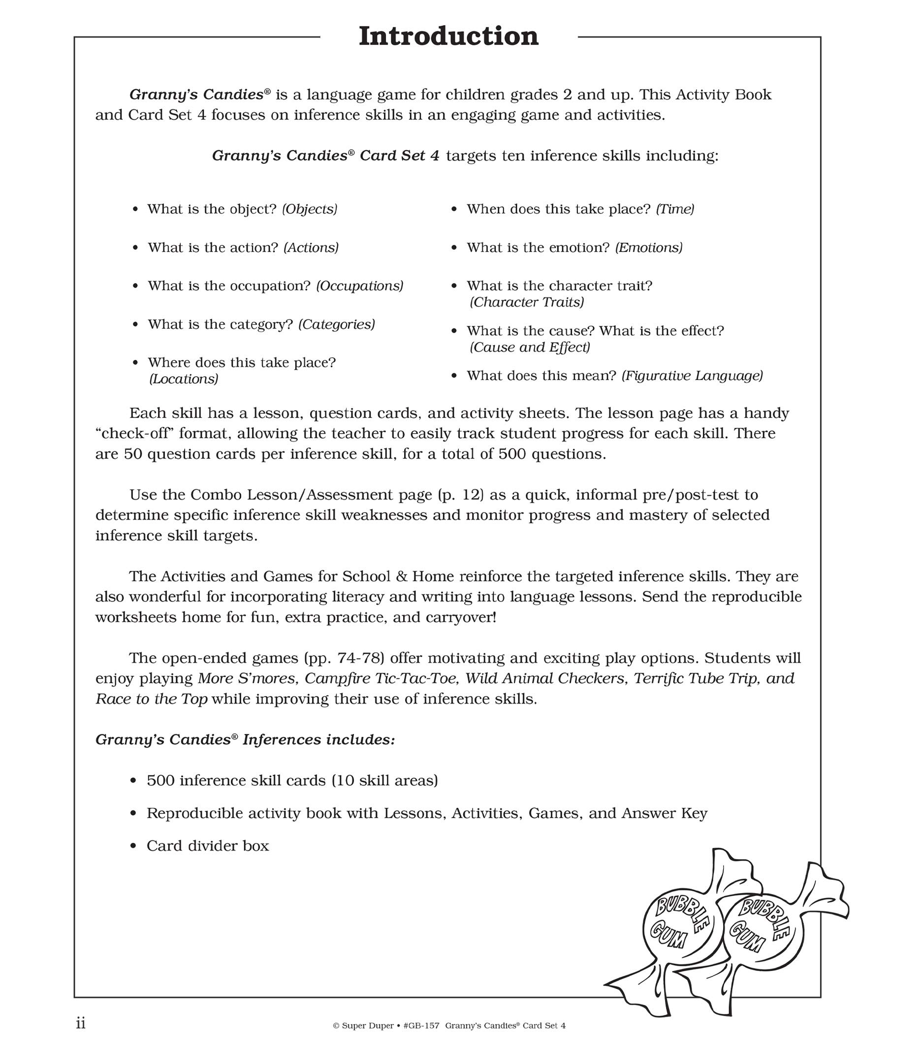 Super Duper Publications | Granny's Candies® Vocabulary & Word Meaning Game Inferences Cards (Add-On Set 4) | Educational Learning Resource for Children
