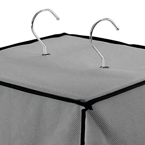 mDesign Soft Fabric Closet Organizer - Holds Shoes, Handbags, Clutches, Accessories - Large, 20 Shelf Over Rod Hanging Storage Unit - Charcoal Gray/Black