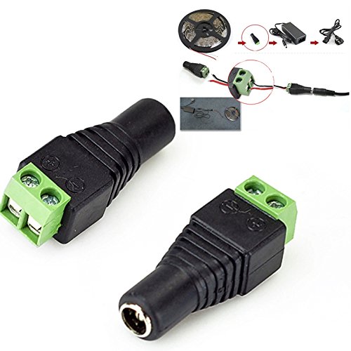 exgoofit DC Power Connector 15 Pairs 12V Male+Female 2.1x5.5MM DC Power Jack Plug Adapter Connector for CCTV Camera and LED Strip Light