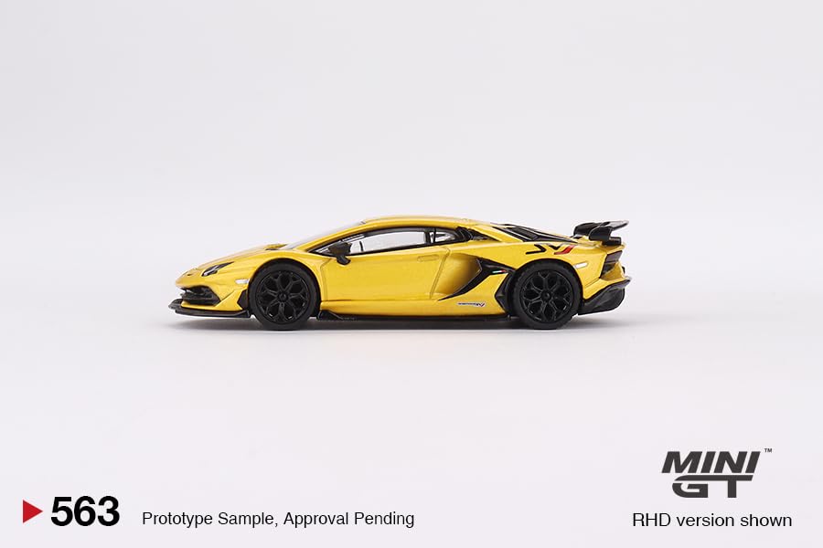 True Scale Miniatures Model Car Compatible with Lamborghini Aventador SVJ Giallo Orion Limited Edition 1/64 Diecast Model Car MGT00563