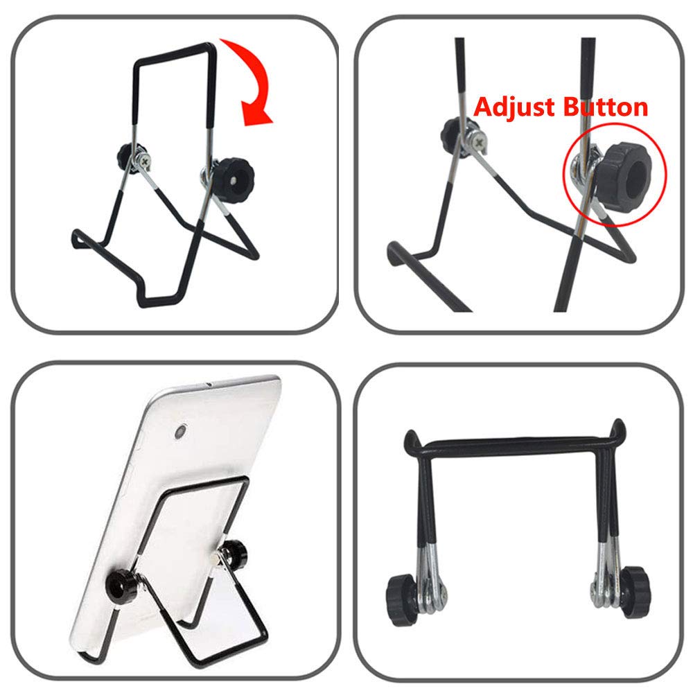 VOVIGGOL Adjustable Tablet Stand Holder 2 Pack, Non-Slip Foldable Holder Cradle Fit for 9-12.9" Tablets, iPad, Samsung and Kindle Fire, Display Stand Picture Frame Stand for Photos (2 Large Black)