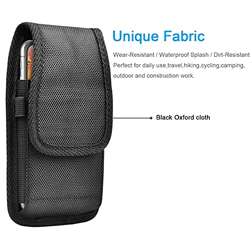 Tiflook for Samsung Galaxy S22 Ultra S23 S21 S20 FE S10 S9 S8 A12 A32 A52 A02S A13 Note 20 Ultra Note 10 Plus Holster Belt Case with Clip Heavy Duty Rugged Nylon Cell Phone Pouch Card Holder,Black