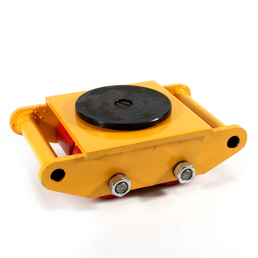 6T Industrial Machinery Mover Machinery Skate Dolly, 13200LBS Heavy Duty Carbon Steel Machinery Moving, 4 PU Wheels 360° Rotation for Warehouse, Workshop, Factory, 1PC