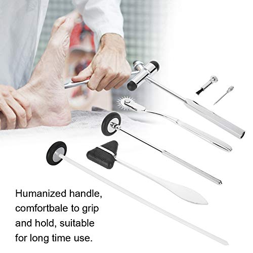 Akozon Neurological Hammer, Medical Muscle Reflex Diagnostic Percussion Health Care Percussor Kit 5 Piece Set with Pointed Round Triangle T-Shaped Head for Nurses