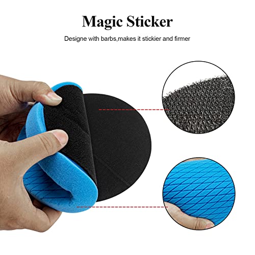 Autolock 6" Buffing Polishing Pads, 6Pcs 6.5inch 165mm Face for 6 Inch Backing Plate Compound Buffing Sponge and Woolen Pads Cutting Polishing Pad Kit for Car Buffer Polisher, Polishing and Waxing