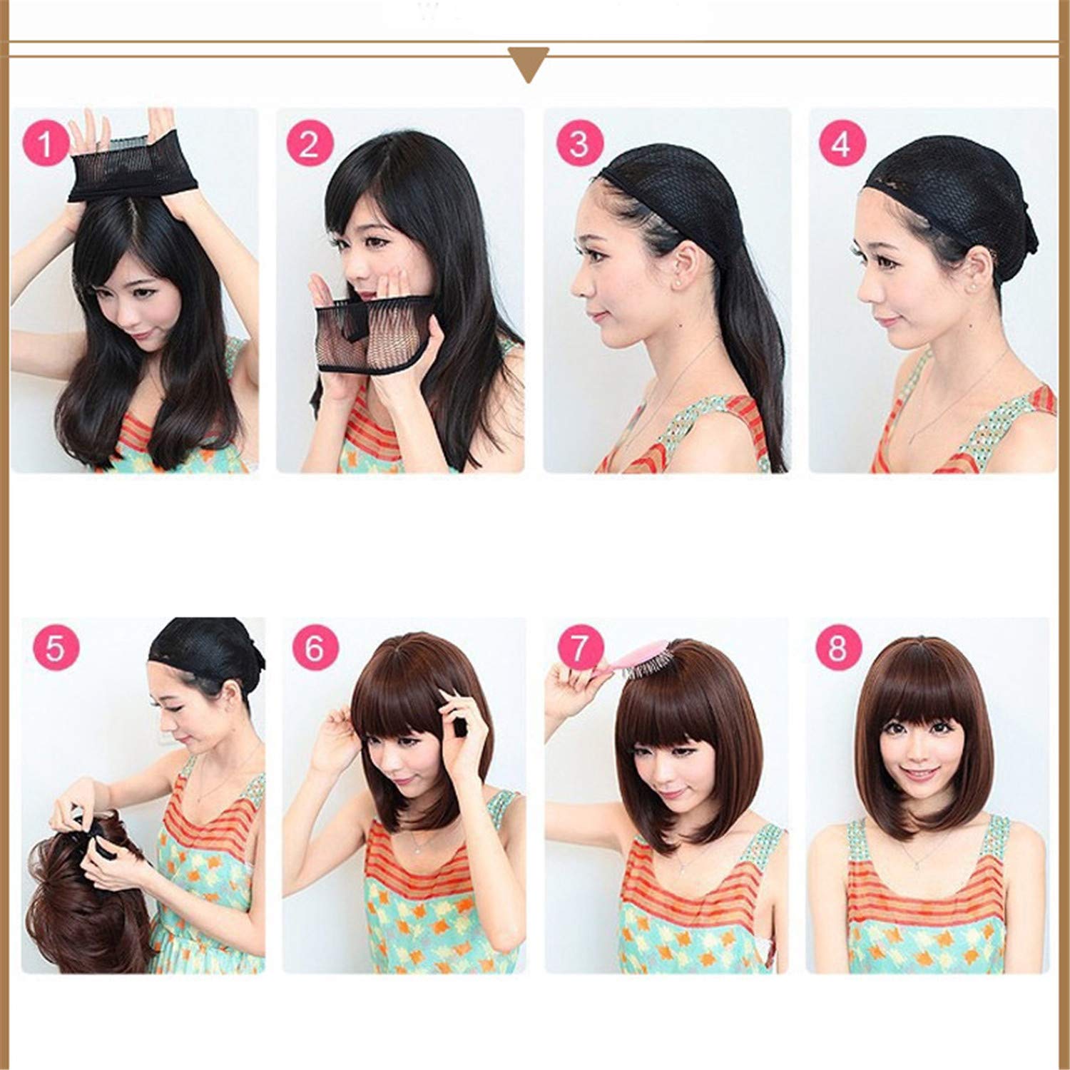 Short Fluffy Wigs Heat Resistant Synthetic Fiber Hair Extension Replacement Wig Pixie Cut Human Hair Mixed Hair Wig (Gray Gold,One Size)