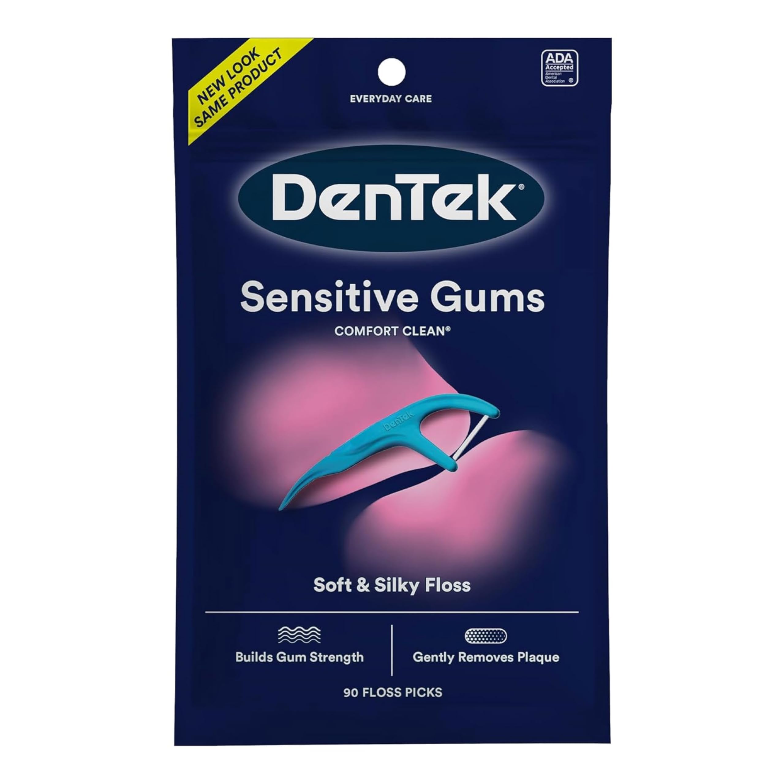 DenTek Comfort Clean Silk Floss Picks, Fresh Mint, 90 Count