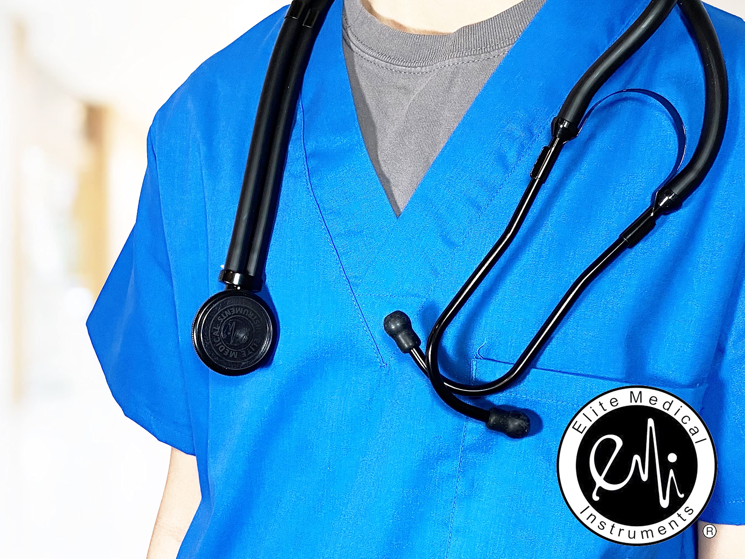 EMI Sprague Rappaport Dual Head Stethoscope - Stealth Black - 112SB