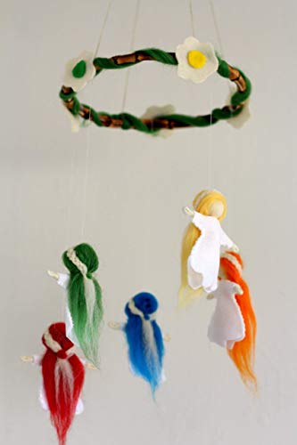 Fairies Mobile for Crib, Waldorf Mobile for Nursery Decor