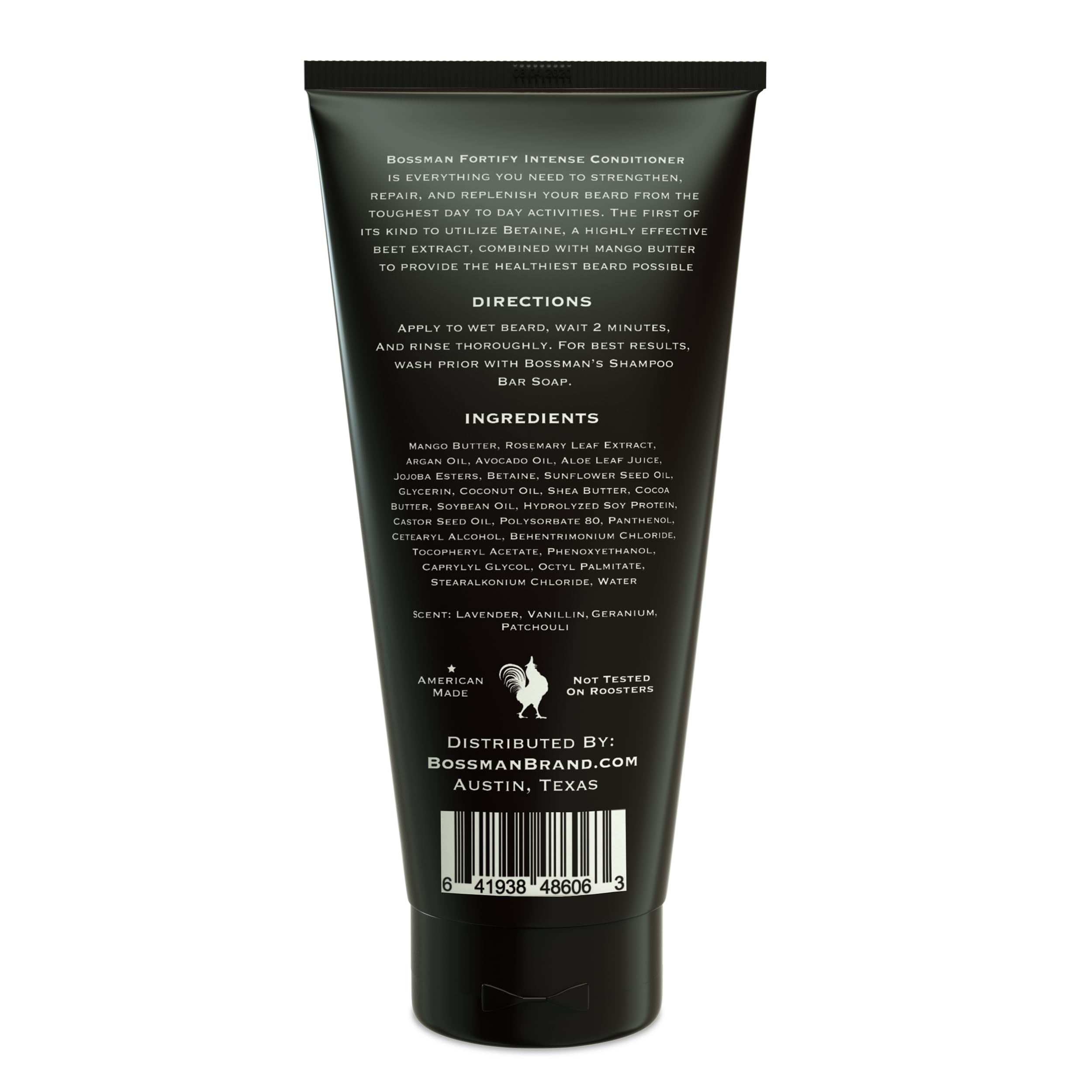 Bossman Fortify Intense Beard Conditioner - Shower Beard Wash, Moisturizer and Beard Softener for Men - Beard Growth Products - Made in USA (Hammer Scent)