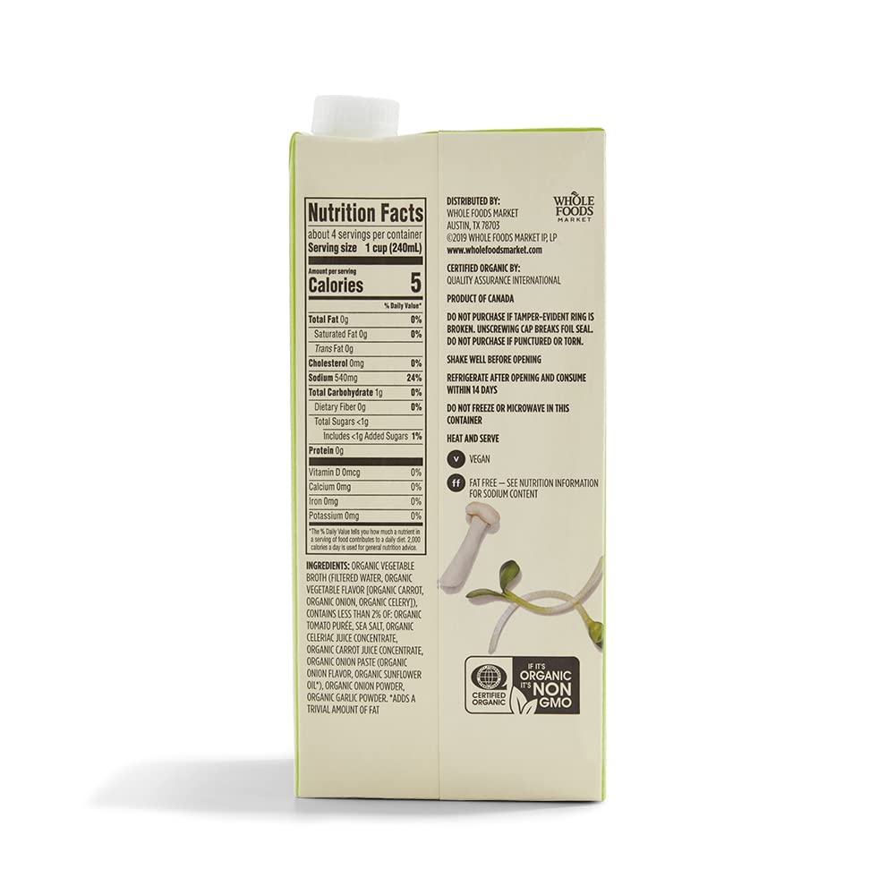 365 by Whole Foods Market, Organic Vegetable Broth, 32 Fl Oz