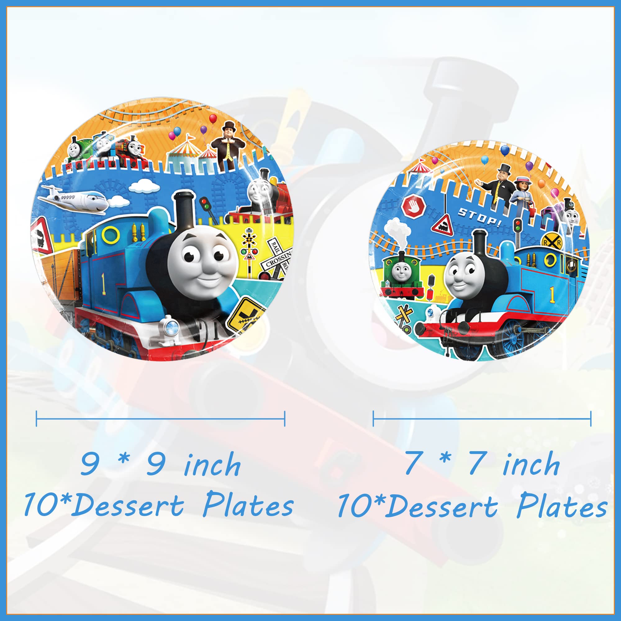 41Pcs The Train Friends Party Decorations, Thomas Train Birthday Party Tableware Set Include Tablecloth, Napkins, 7inPlates, 9inPlates, Birthday Party Decorations for Kids
