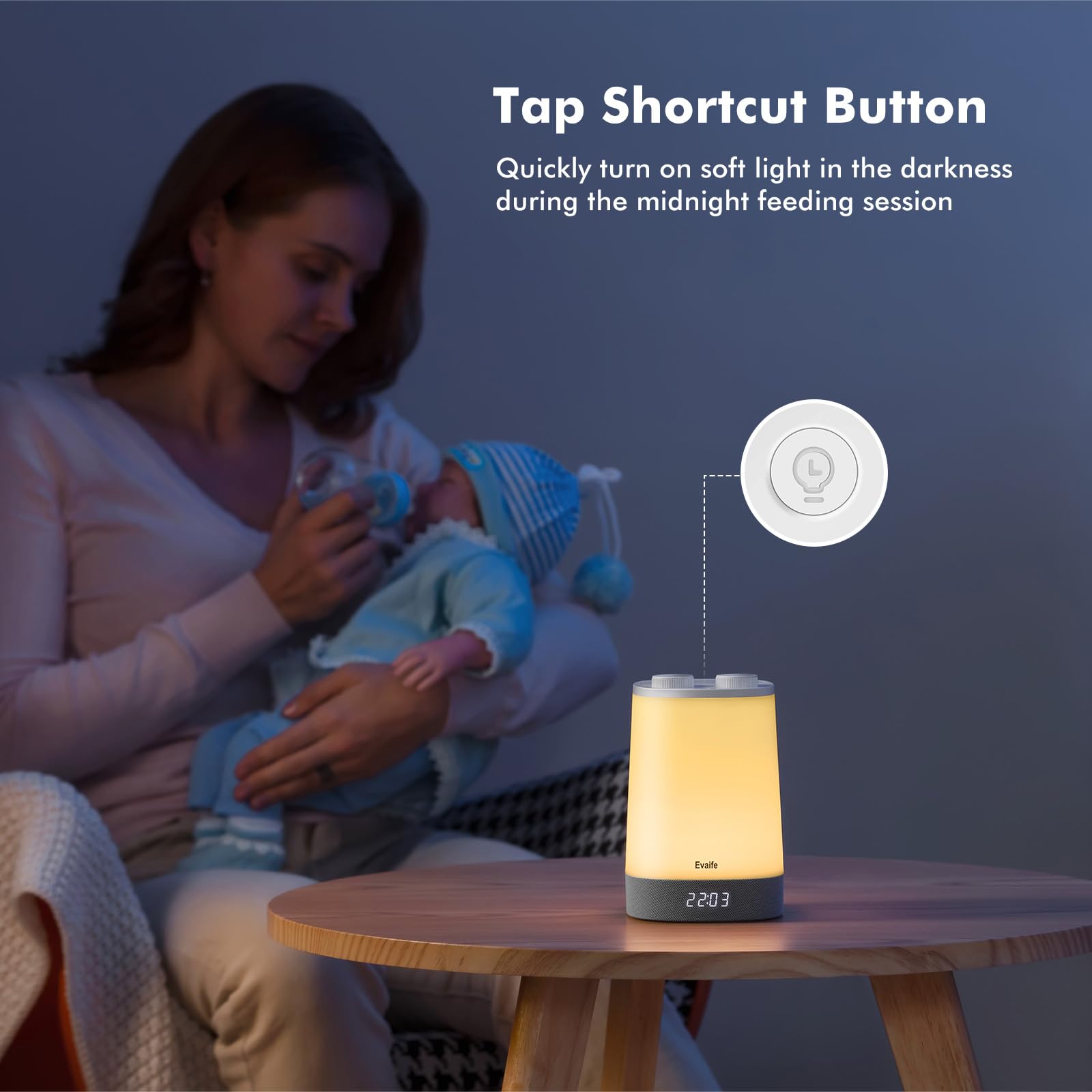 Baby Sleep Sound Machine Maker Okay to Wake White Noise Hushh Soother Trainer, Night Light Speaker with Alarm Clock, App Control, Timer Nursery Toddler Registry Kid Adult Bedroom Decor Home Essential