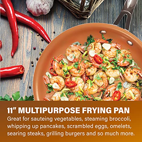 Gotham Steel 5 Piece Essentials Cookware, Pots and Pan Set with Triple Coated Nonstick Ceramic Copper Surface & Aluminum Composition for Even Heating 100% Non-Toxic, Oven, Stovetop & Dishwasher Safe