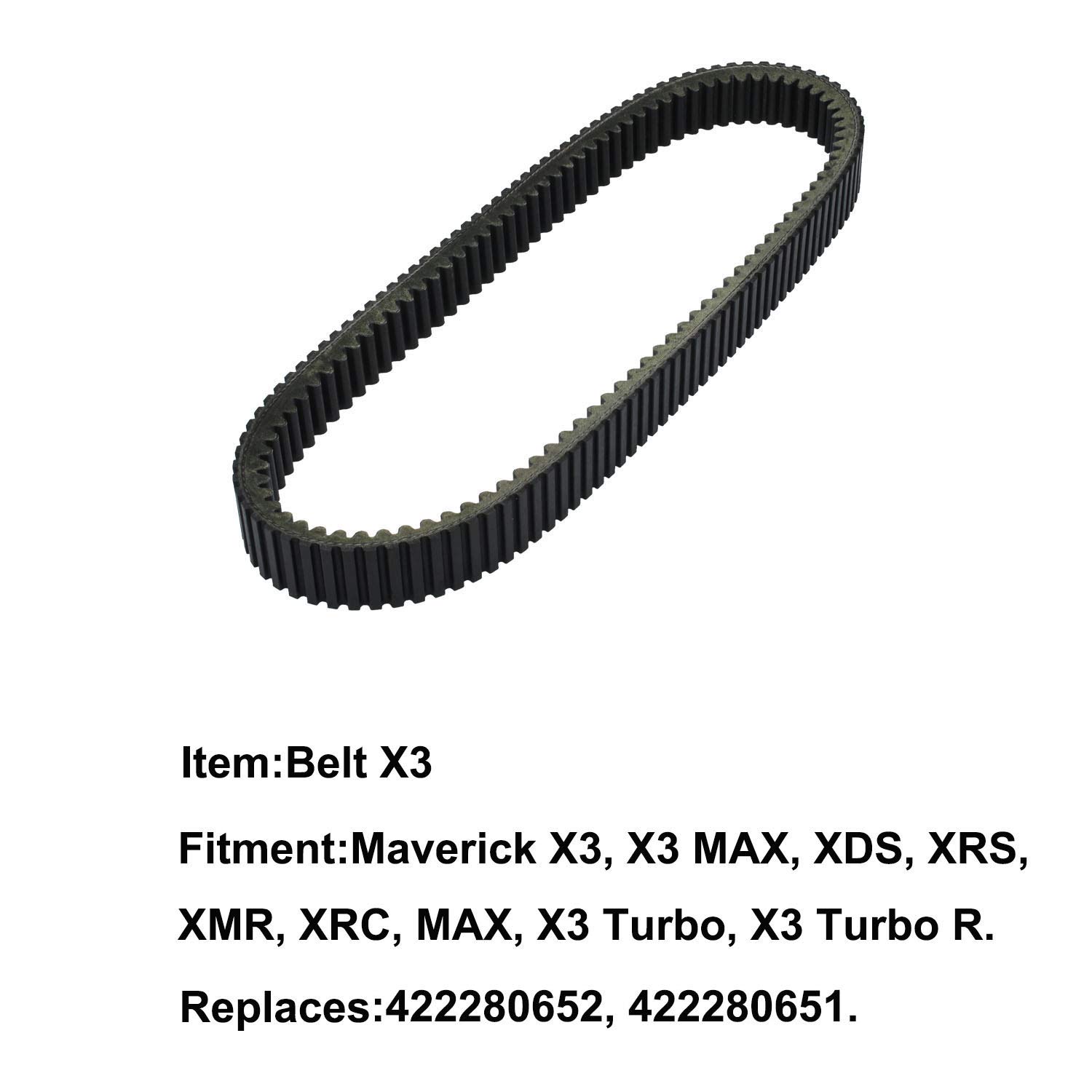 422280652 X3 Belt Compatible with Can Am Maverick X3, X3 MAX, XDS, XRS, MAX, Drive Belt Replacement for ATV CVT, Replace 422280651 417300383