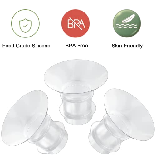 Flange Inserts 13/15/17/19/21mm Suitable for Medela,Spectra 24mm Shields/Flanges,Willow Cups.Compatible with S9/S10/S12 Wearable Breast Pump,Reduce Tunnel Down to Correct Size,5PCS