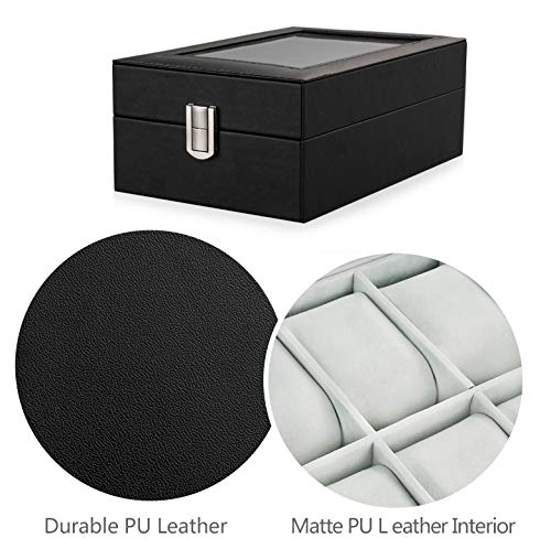 Oyydecor Watch Box 6 Slots PU Leather Case Organizer Wooden Storage Organizer for Storage and Display Men's & Women's Gift Business