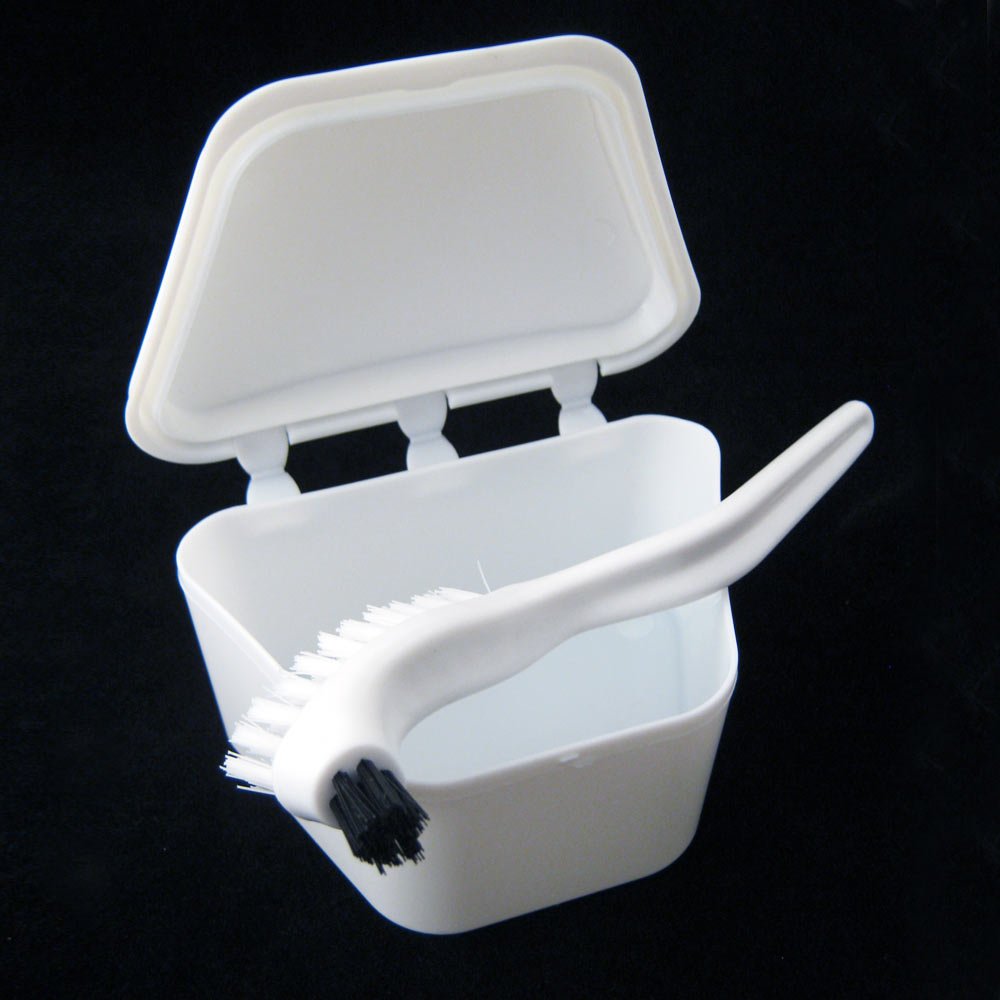 Denture Bath Brush Dental Retainer Box Orthodontic Mouth Guard Storage Container