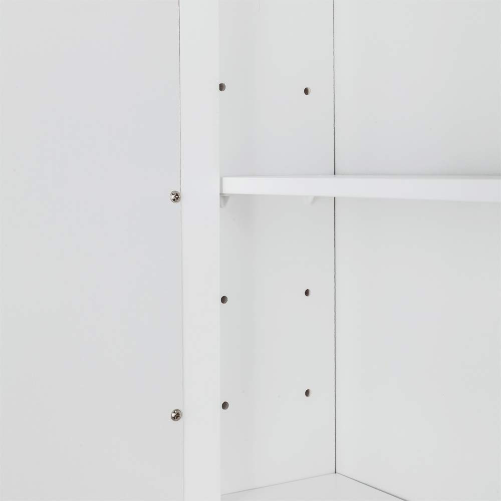 Karl home Wooden Medicine Cabinet White Wall Mounted Bathroom Cabinet with Single Mirror Door & Adjustable Shelves for Bathroom, Living Room, Entryway