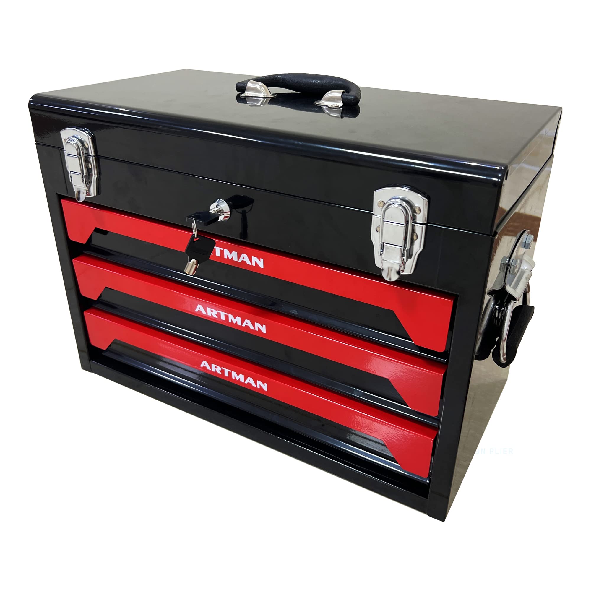 3 Drawer Tool Box with Tool Set - 439 Pieces, Heavy Duty Metal Box with 3 Drawers, Repair Tool Kit for Workshop Maintenance and Repair Items