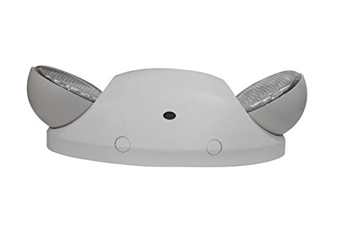 LIT-PaTH LED Emergency Exit Lighting Fixtures with 2 LED Bug Eye Heads and Back Up Batteries- US Standard Emergency Light, UL 924 and CEC Qualified, 120-277 Voltage, White, 1-Pack