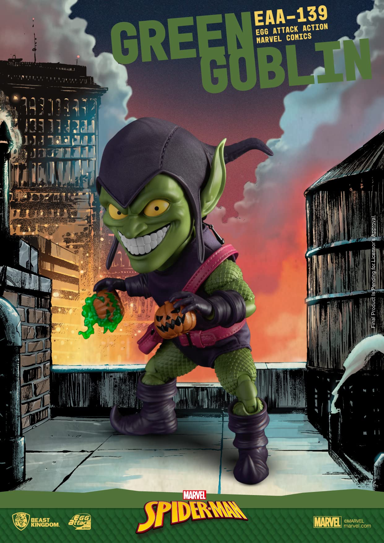 Beast Kingdom Marvel Comics: Green Goblin EAA-139 Egg Attack Action Figure, Multicolor