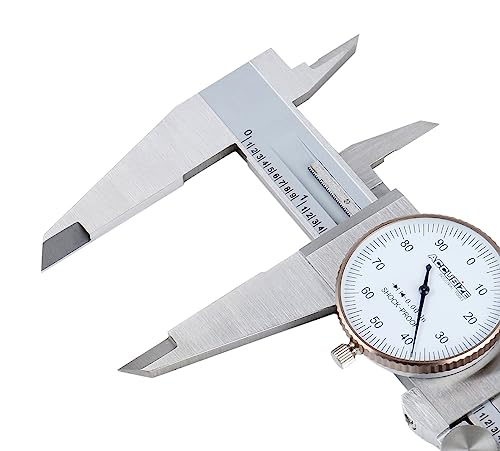 Accusize Industrial Tools 0-12 inch by 0.001 inch Precision Dial Caliper, Stainless Steel, in Fitted Box, P920-S212
