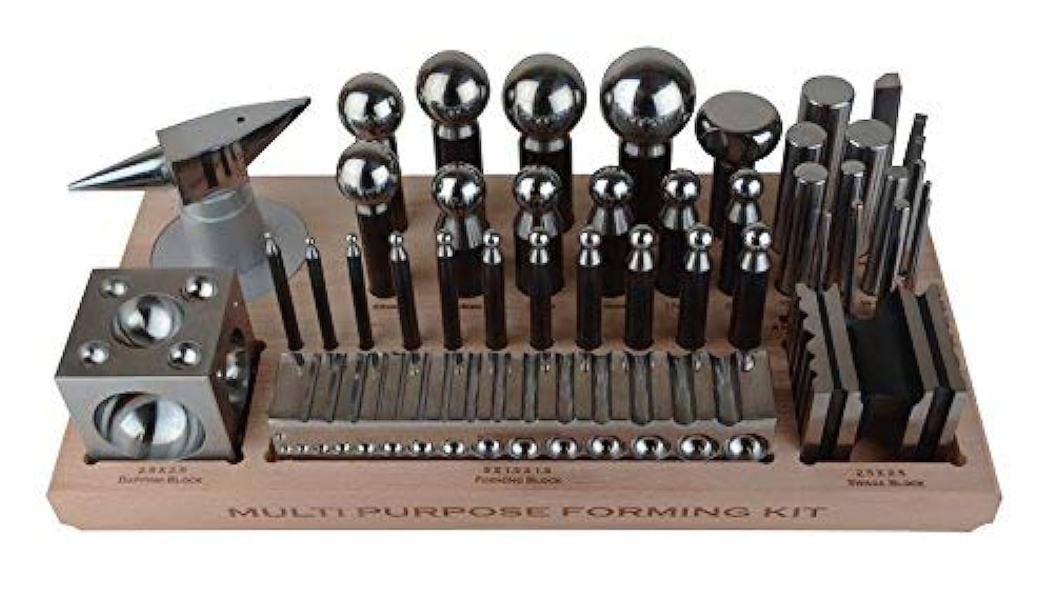 43-Piece Multi-Purpose Metal Forming Dapping Set w/Block, Anvil, & Swage Jewelry Making Repair Metal Forming Tool