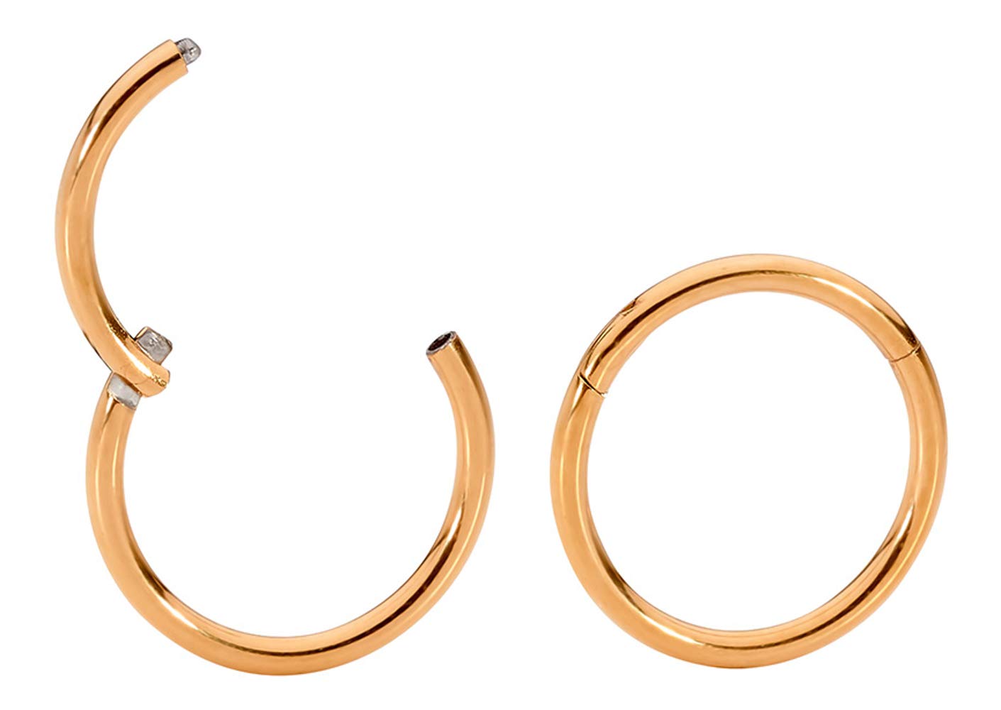 365 SLEEPERS 2 Pieces Titanium 18G Hinged Hoop Segment Septum Cartilage Helix Tragus Nose Ring Unisex Sleeper Earrings 6mm - 13mm