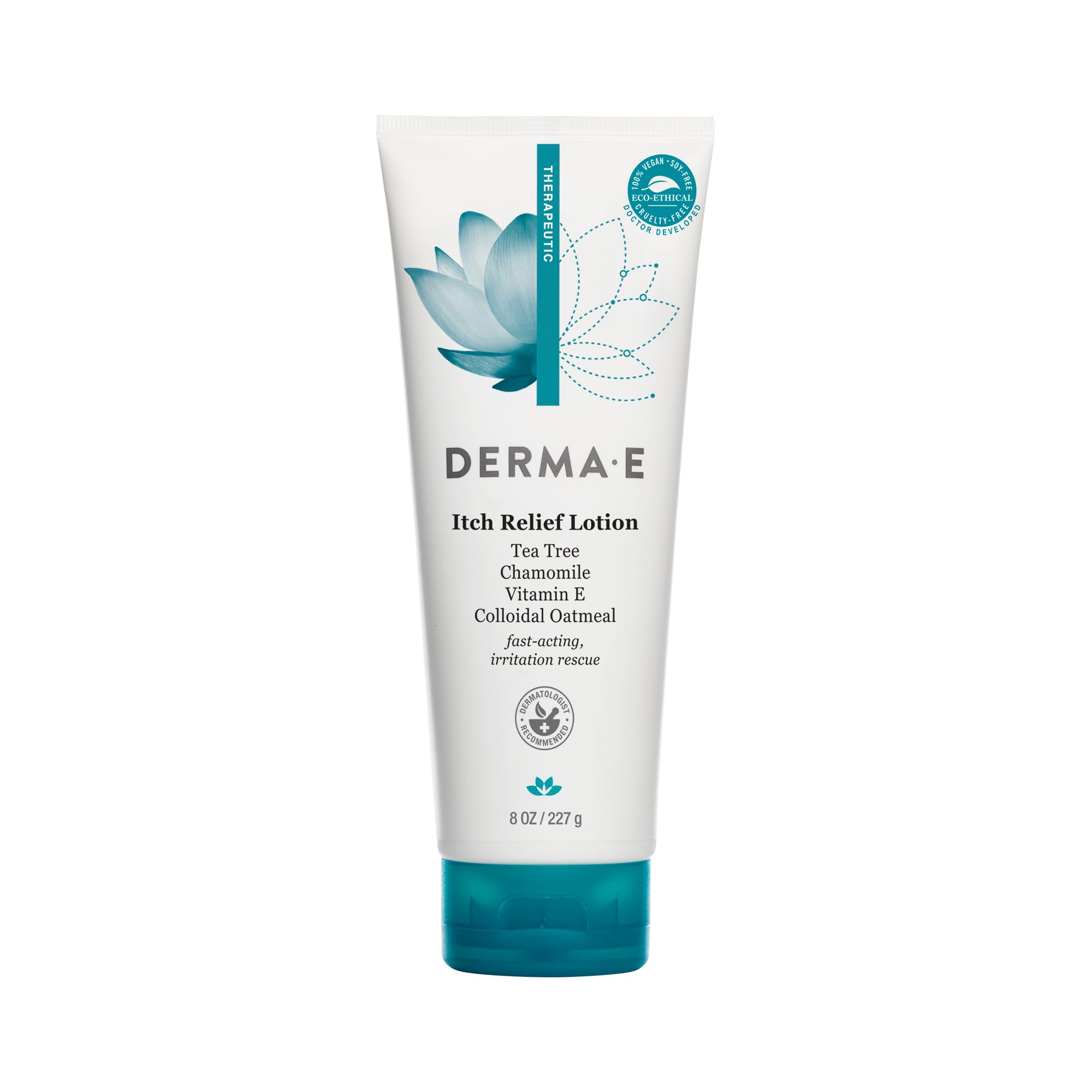 Derma E Itch Relief Lotion – Anti-Itch for Dry Skin – Soothing Itchy Skin Cream – Lightweight Body Lotion Calms and Moisturizes, 8 oz