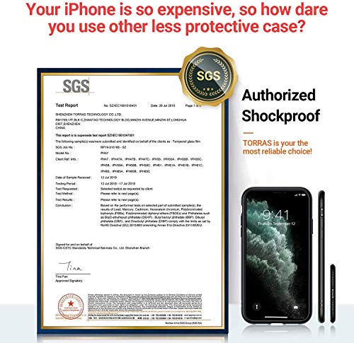 TORRAS Shockproof Compatible for iPhone 11 Pro Case, [Military Grade Drop Tested] Translucent Hard Matte Case with Soft TPU Bumper Slim Phone Case Compatible for iPhone 11 Pro, Matte Black