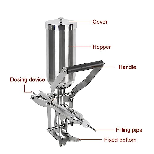 Commercial Churro Filler, 4.5L Manual Churro Maker Machine, Core Diameter: 6 mm, Stainless Steel Fruit Donut 商用油条灌装机,4.5 升手动油条制造机,芯直径:6 毫米,不锈钢水果甜甜圈灌装机,适用于餐厅、自助餐厅、面包店、家庭Filling Machine, for Restaurant