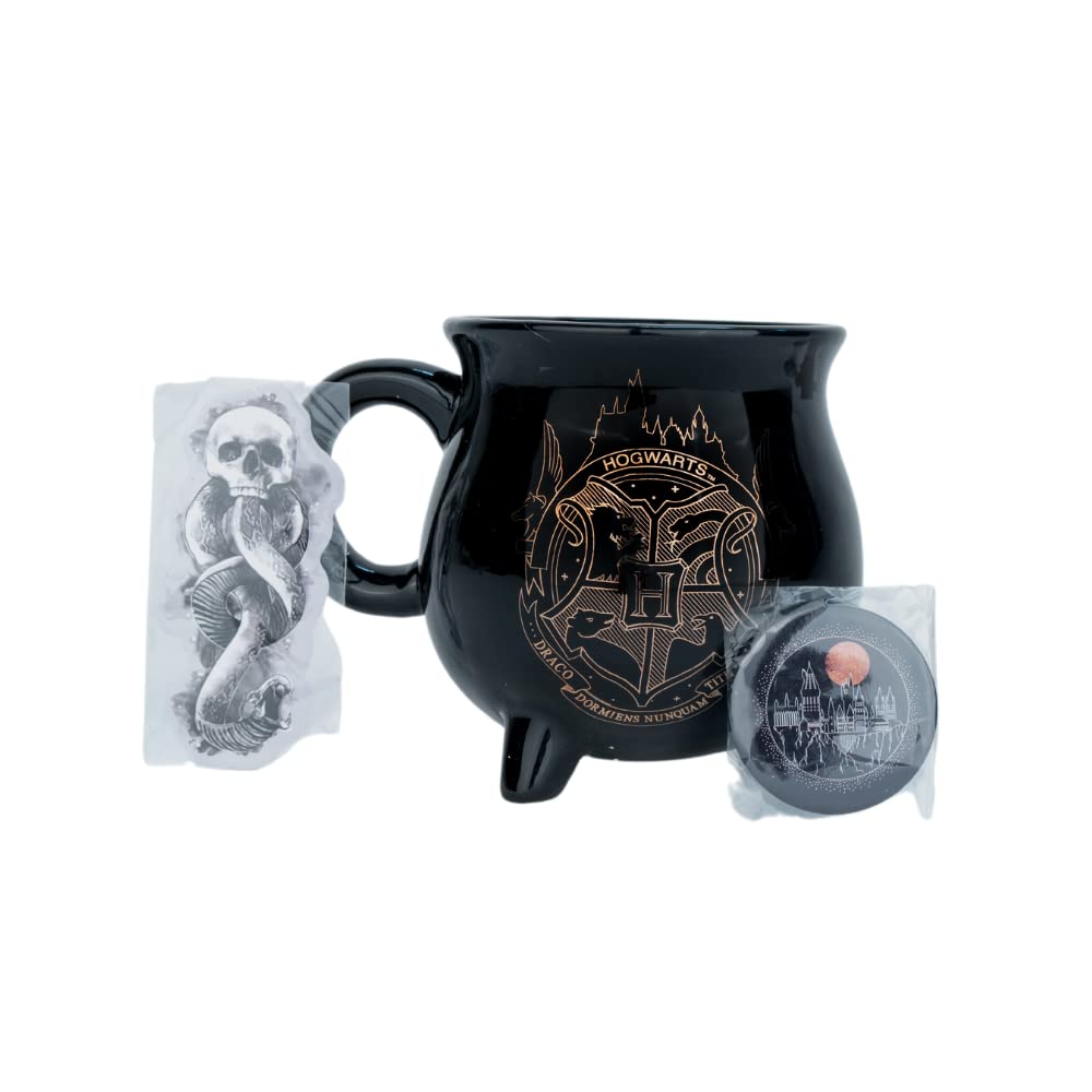 CULTUREFLY Harry Potter Mug Set in Gift Box with Sticker and Pin, Ceramic Coffee Mug, 12 oz.
