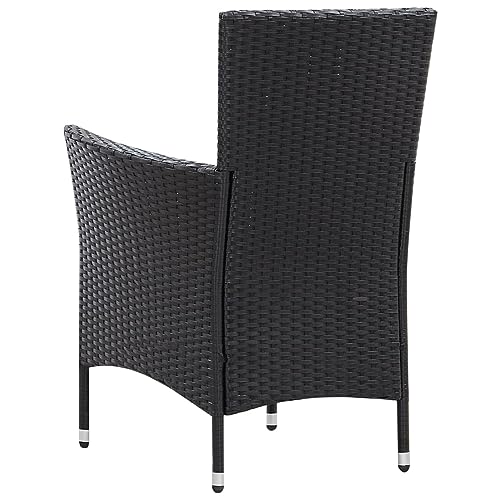 Camerina 9 Piece Patio Dining Set Outdoor Dining Table Set Patio Table and Chairs Set Outdoor Patio Dining Set Poly Rattan Black 45976